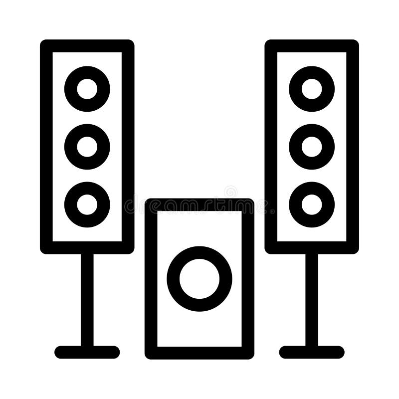 Woofer Vector Thin Line Icon Stock Vector - Illustration of electronic ...
