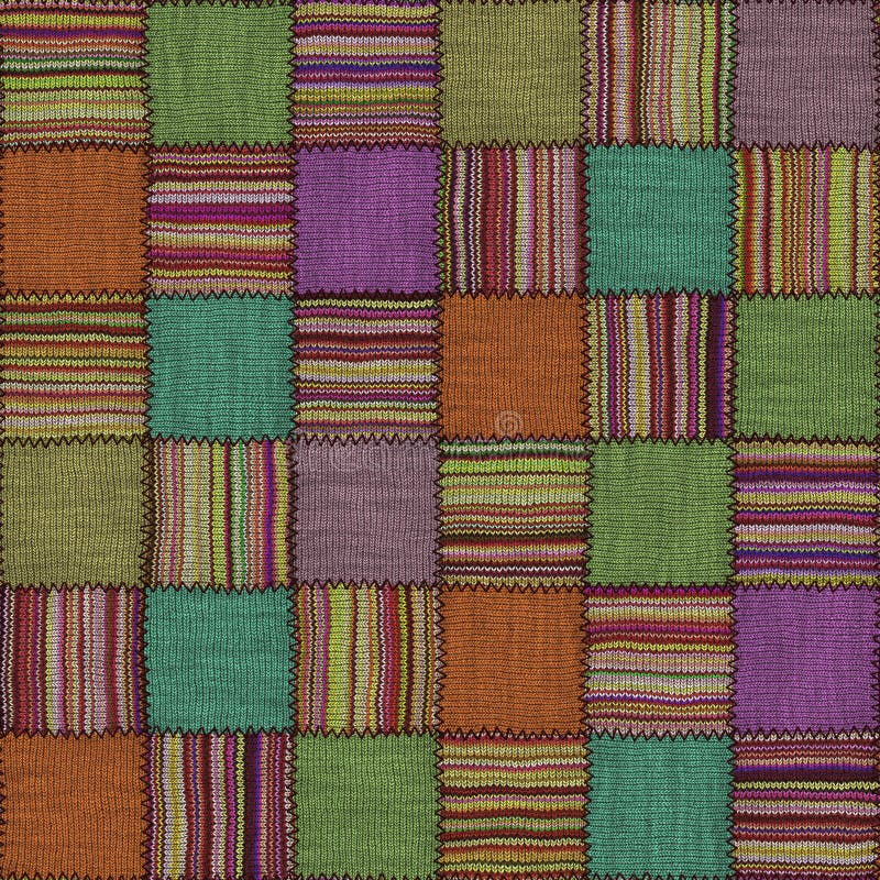Wool Blanket Quilt Seamless Texture, Patchwork, 3d Illustration Stock ...