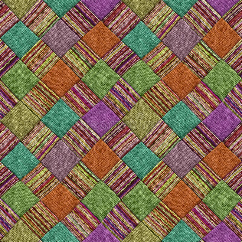 Wool Blanket Quilt Seamless Texture, Patchwork, 3d Illustration Stock ...
