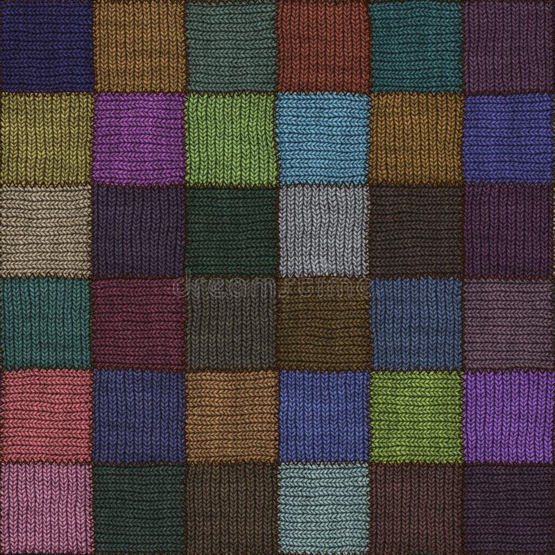 Wool Blanket Quilt Seamless Texture, Patchwork, 3d Illustration Stock ...