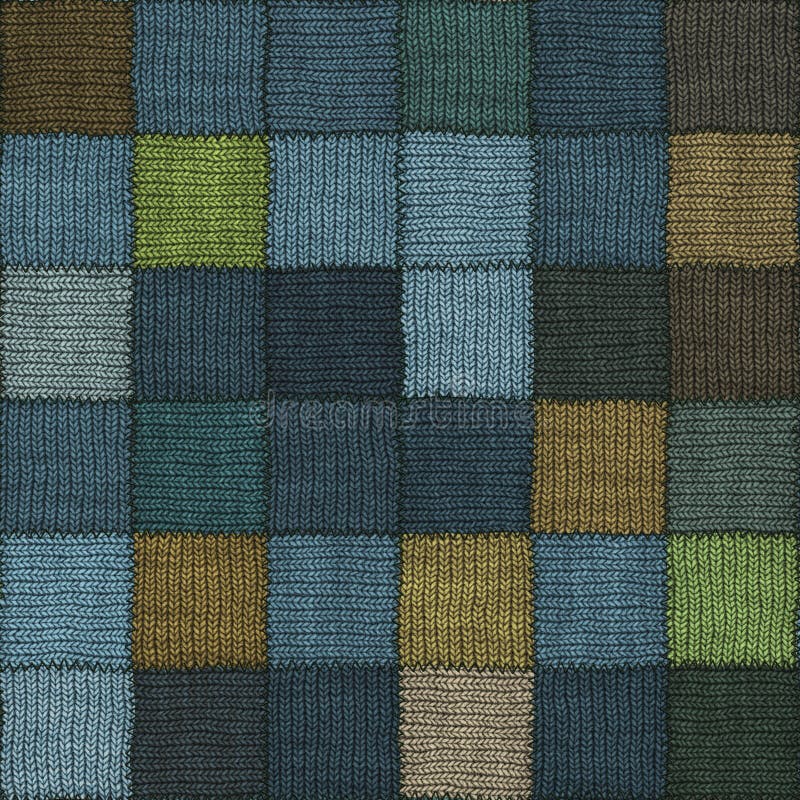 Wool Blanket Quilt Seamless Texture, Patchwork, 3d Illustration Stock ...