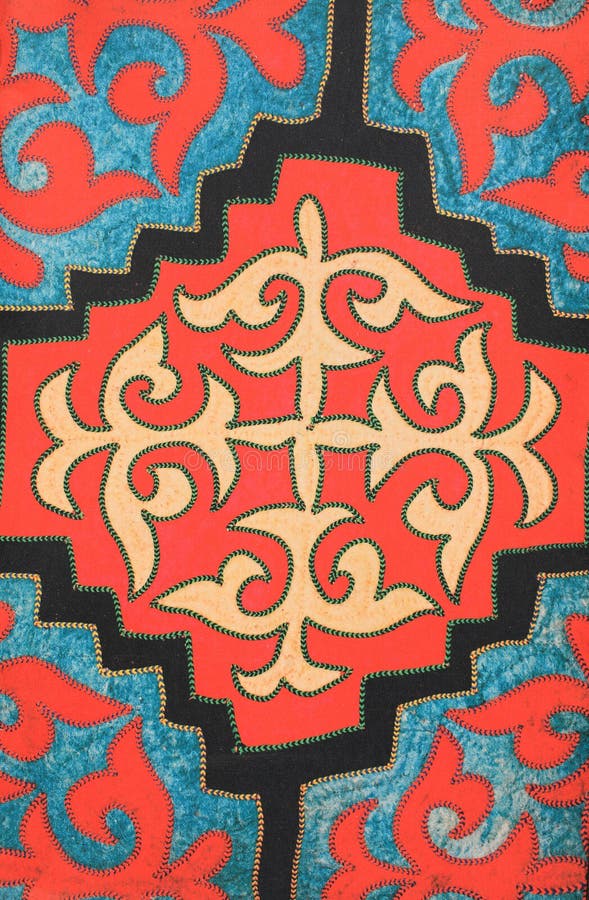 Wool Carpet , Kazakh Pattern Stock Photo - Image of mongolia, nomad ...