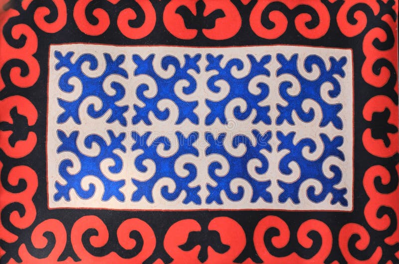 Wool Carpet , Kazakh Pattern Stock Image - Image of east, nomadic ...