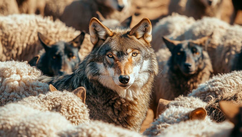 A Wool-clad Wolf among Sheep. a Concept Depicting a Wolf Posing As a ...