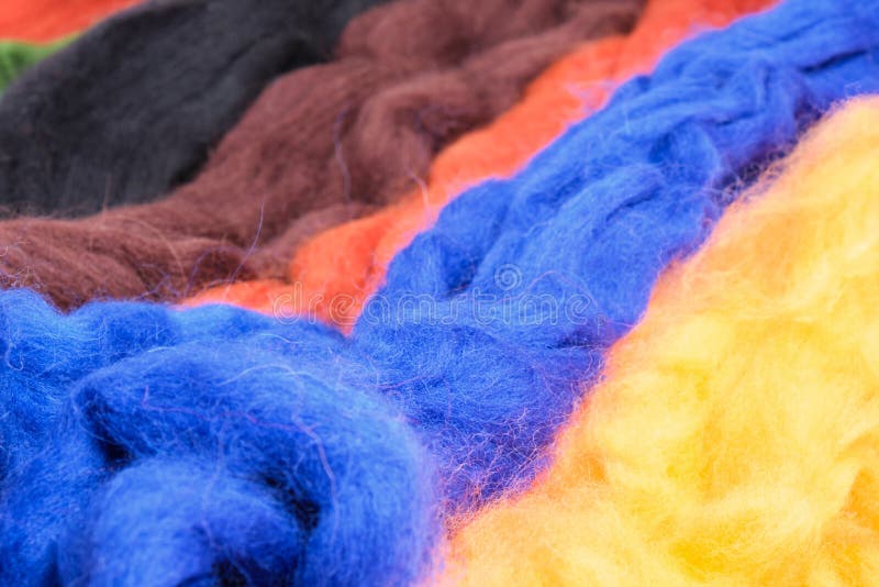 Wool of Different Colors and Textures. Background Made of Wool Felting ...