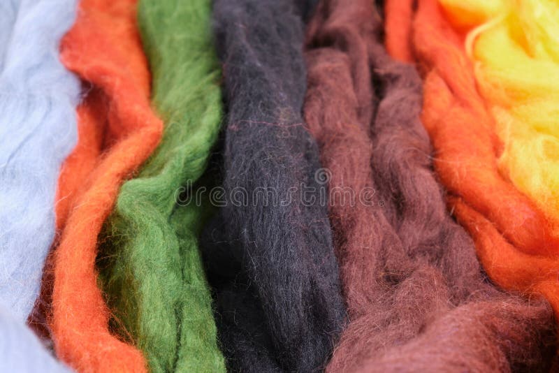 Wool of Different Colors and Textures. Background Made of Wool Felting ...
