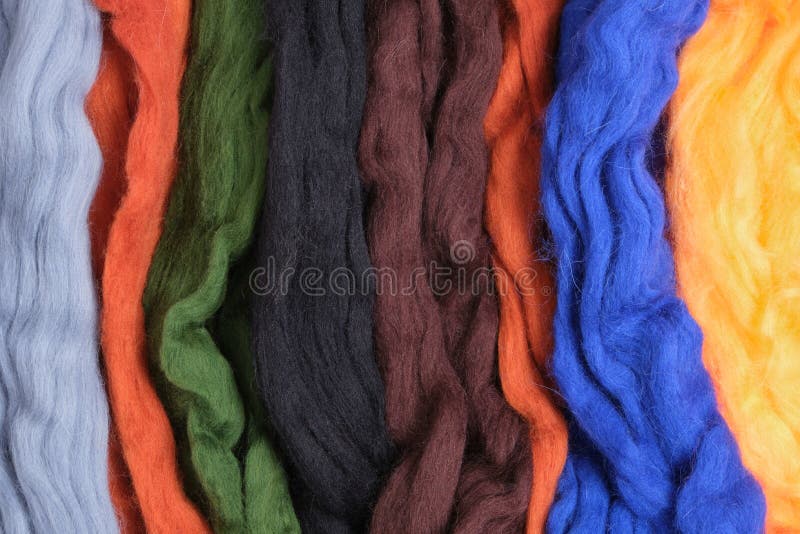 Wool of Different Colors and Textures. Background Made of Wool Felting ...