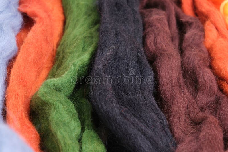 Wool of Different Colors and Textures. Background Made of Wool Felting ...