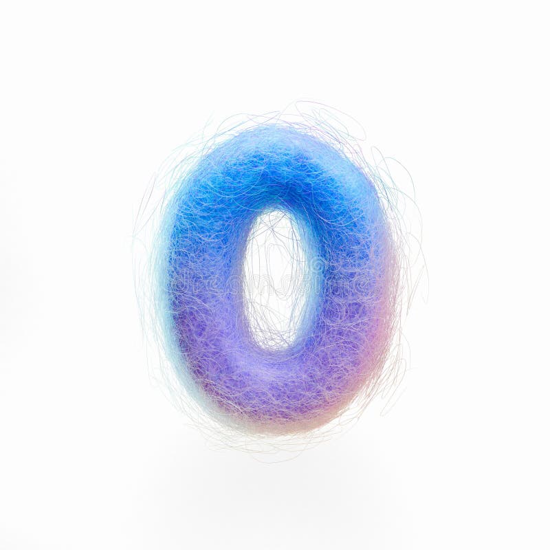 Wool Felt Font Number 0 ZERO 3D Stock Illustration - Illustration of ...