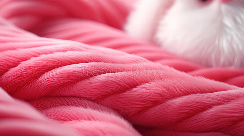 Wool Felt of a Santa Claus Pink and White Wool Material on Blurry ...