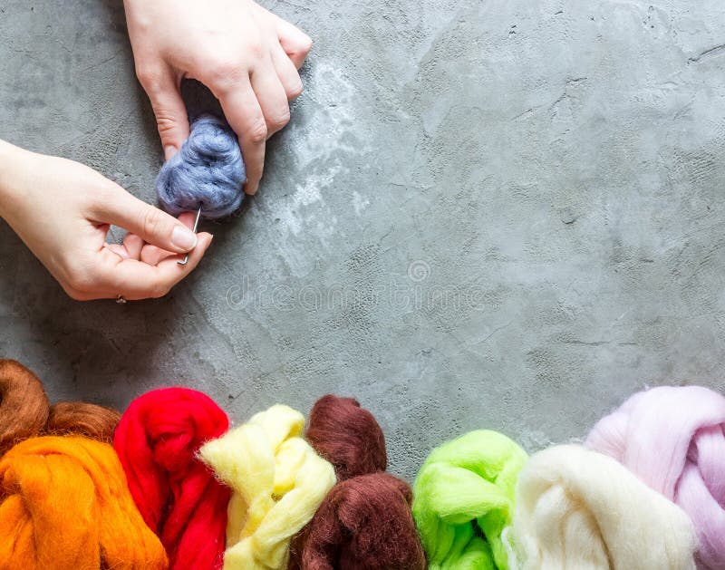 Wool for felting stock image. Image of felting, orange - 90375673