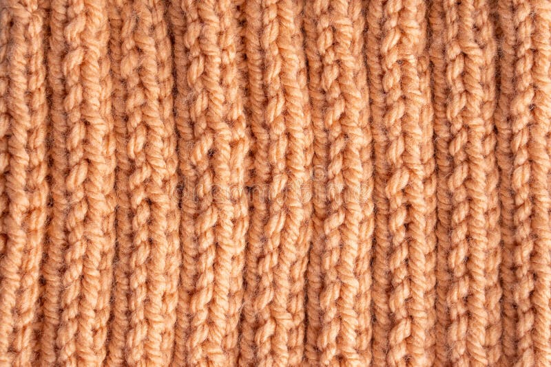 Wool Hand Knit Pattern. Orange Wool Knitting Texture Background Stock ...