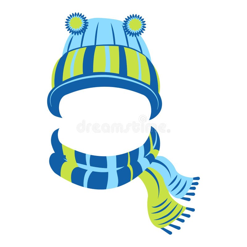 Wool Hat and Scarf Icon, Cartoon Style Stock Vector - Illustration of ...