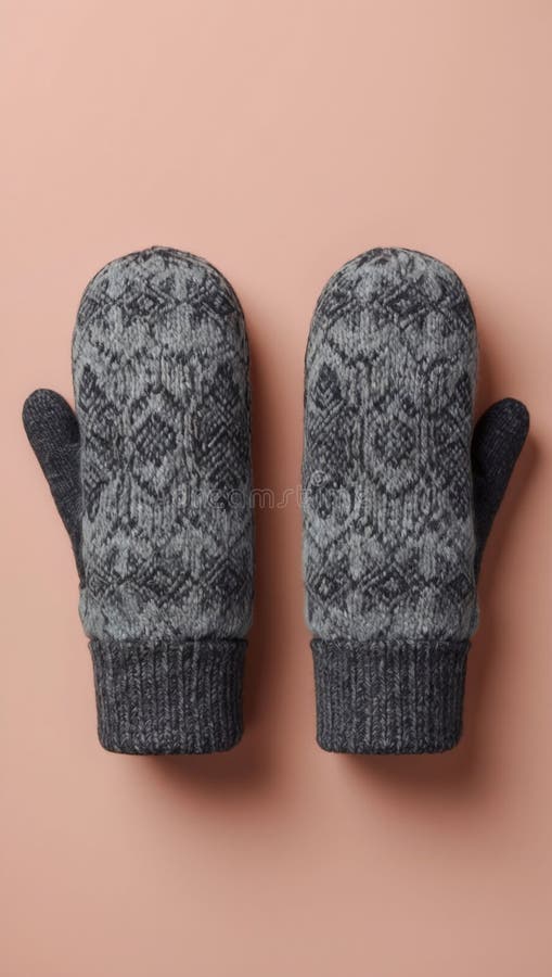 Wool Mittens Mockup Intricate Patterns Multiple Designs Winter Hand ...