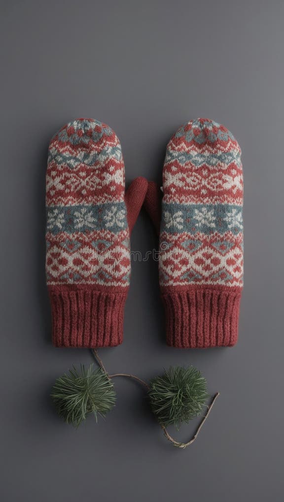 Wool Mittens Mockup Intricate Patterns Multiple Designs Winter Hand ...