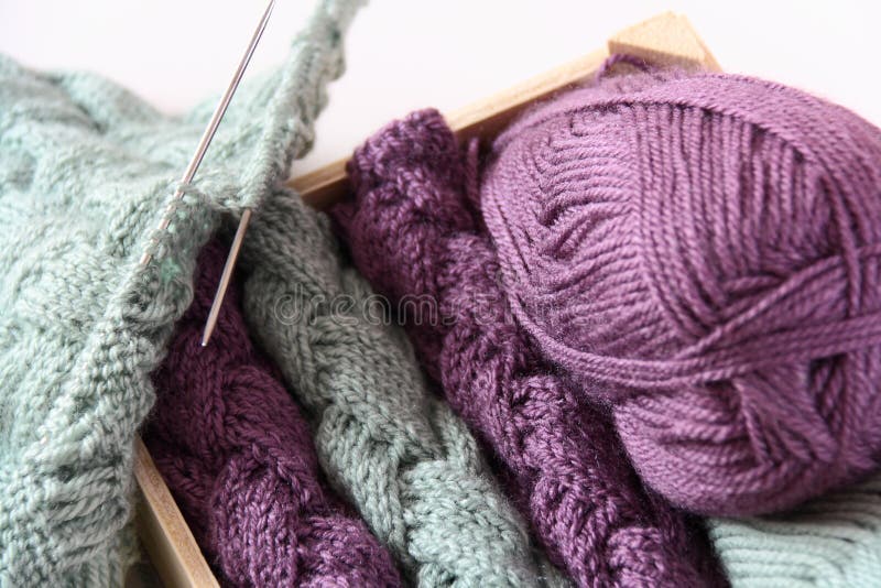 Wool with needles stock image. Image of ball, knitting - 47438003