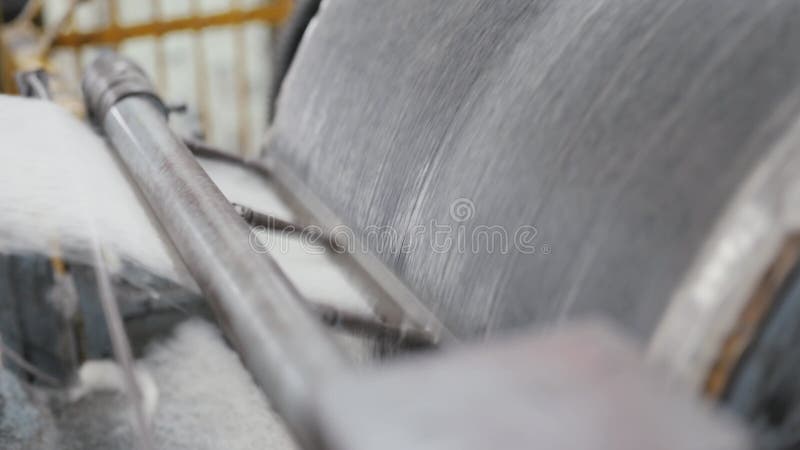 Wool Processing, Carding Machine in Action Stock Video - Video of ...