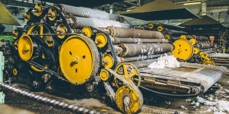 Wool Production Factory Machine Stock Photo - Image of sintepon, pillow ...