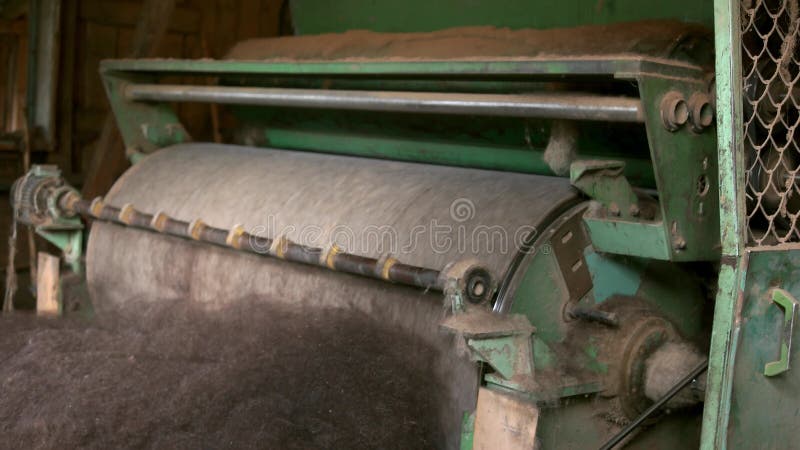 Wool Production Factory Machine. Stock Footage - Video of textile ...