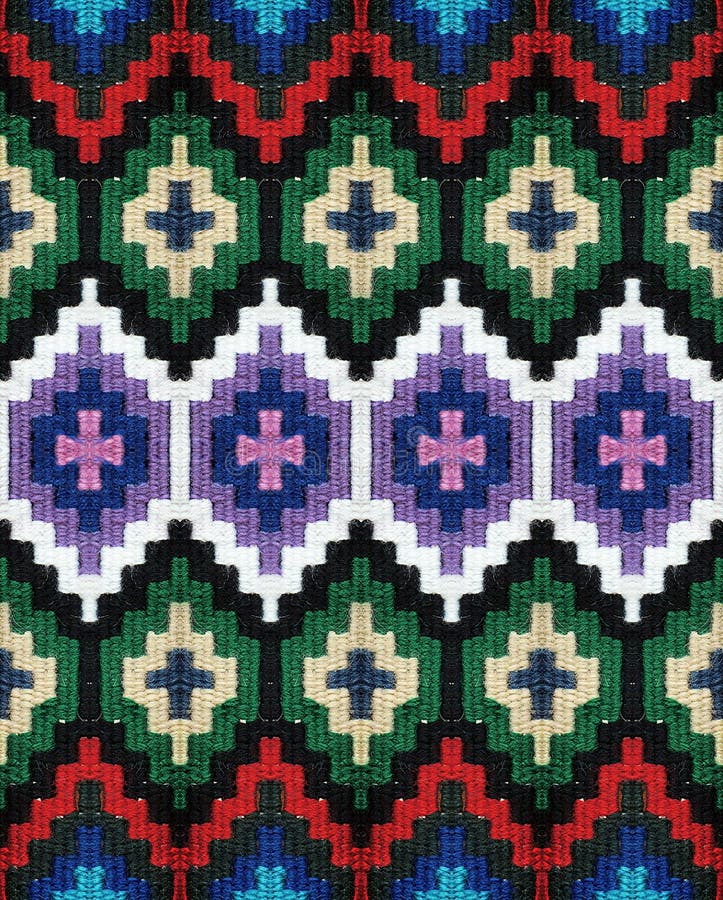 Wool Strips-belt with Colorful Designs Stock Image - Image of ...
