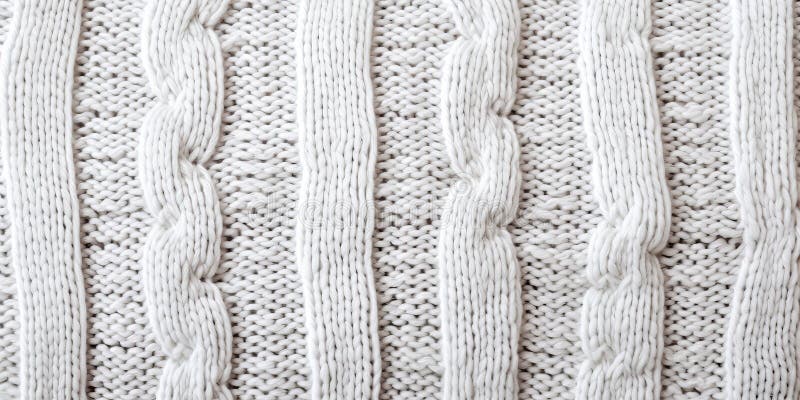 Wool Sweater Texture of White Color with Cable Knitting Stitch Pattern ...