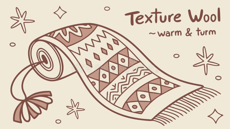 Wool Texture Roll, Textile Material and Warm Fabric Vector Design ...