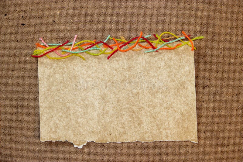 Wool Thread Piece Paper Element Laid Out Cardboard Stock Photos - Free ...
