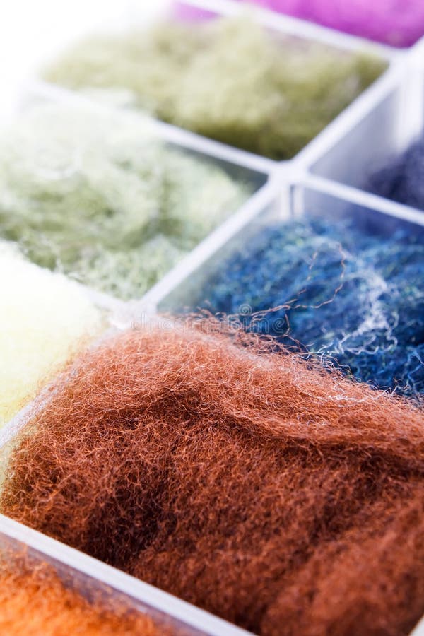 Tufts of Wool of Different Colors Parallel To Each Other Form a Rainbow ...