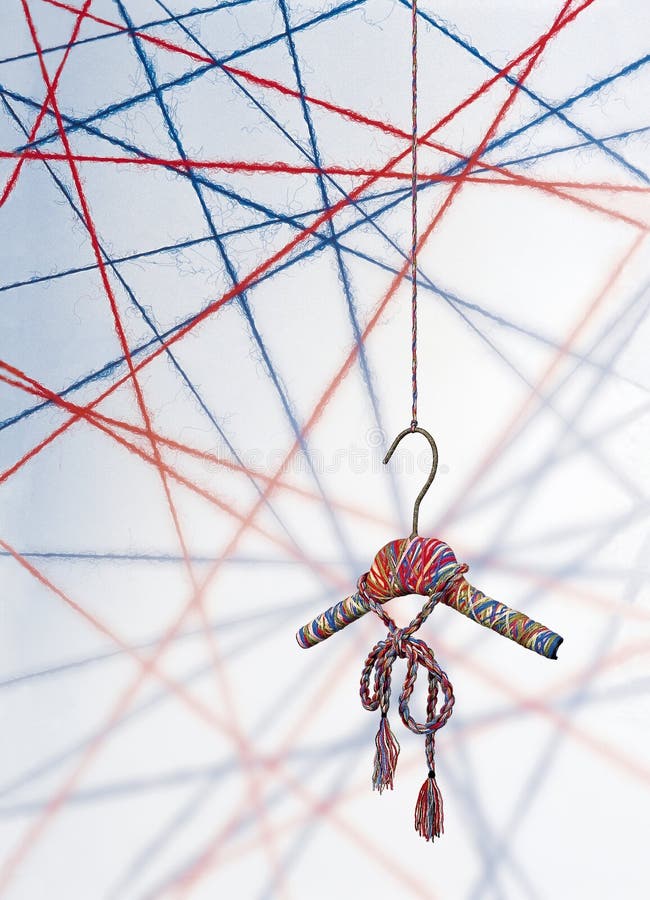 Wool, Woolen String, Yarn, Clothes Hanger Stock Photo - Image of ...