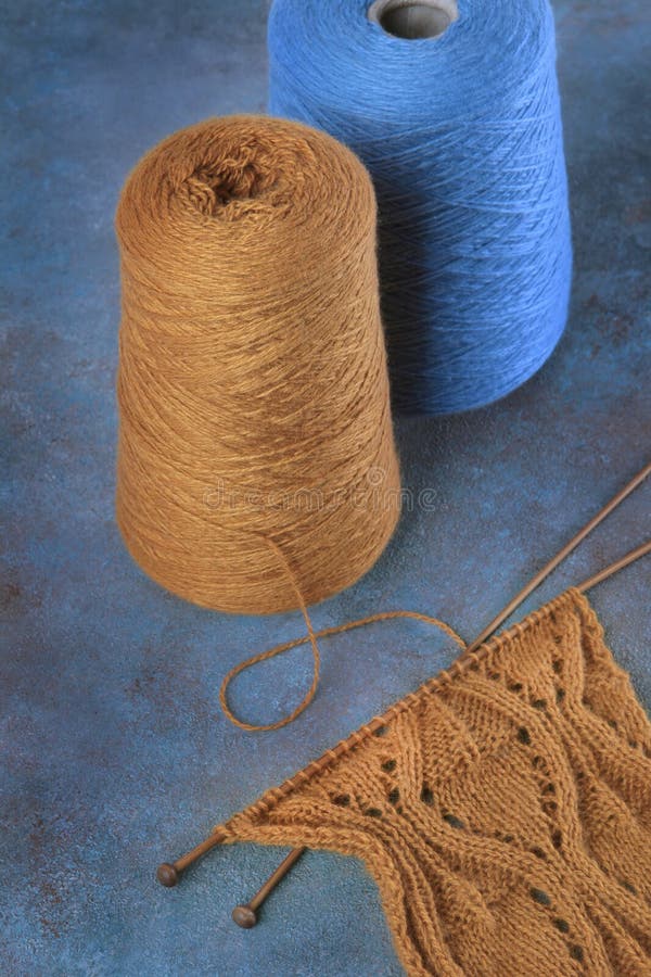 Wool Yarn in Bobbins. a Sample is Linked. the Spokes are Made of Bamboo ...