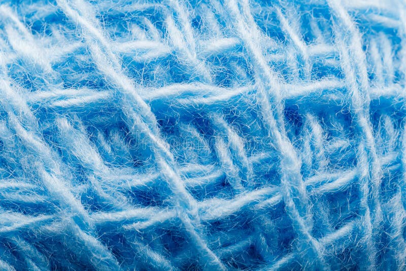 Wool Yarn Close-up Colorful Blue Threads for Needlework Stock Photo ...