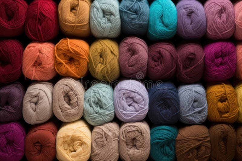 Wool Yarn Selection Exhibiting Different Thicknesses Stock Illustration ...