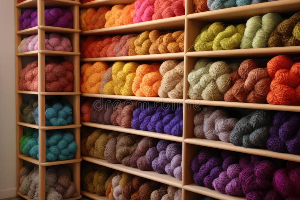Wool Yarn Selection Exhibiting Different Thicknesses Stock Image ...