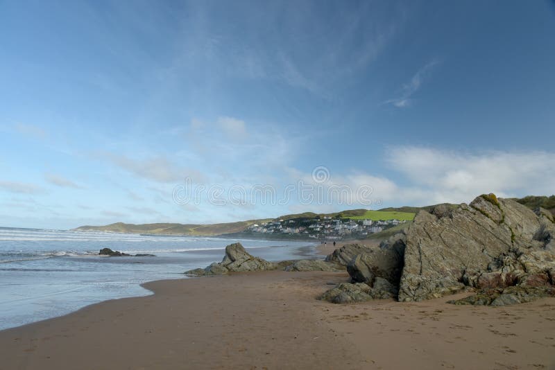 Woolacombe Bay on the Bristol Channel, North Devon Stock Image - Image ...