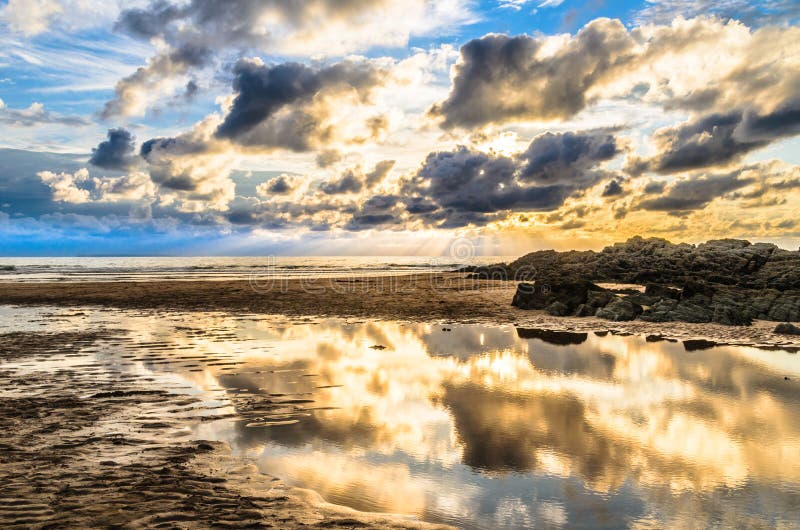 Woolacombe Sunset stock photo. Image of atlantic, cloud - 58807656