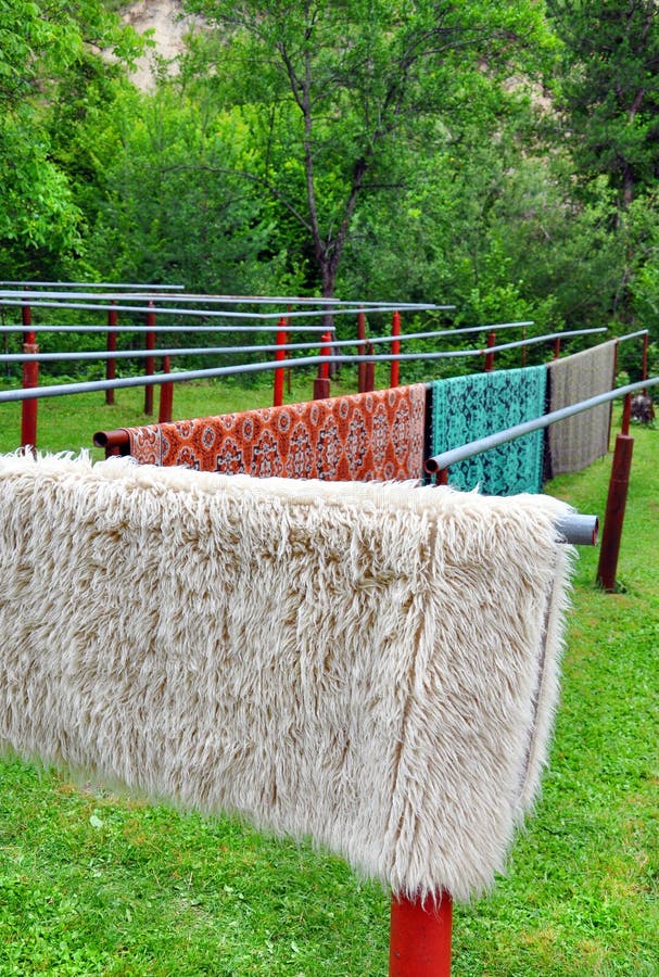Woolen blankets stock image. Image of clothesline, rural - 53628917