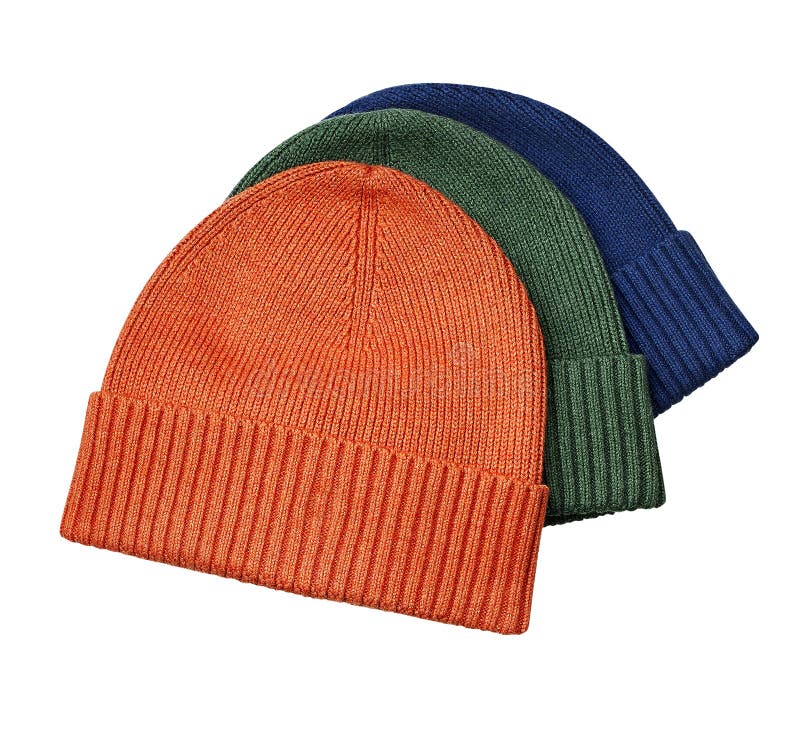 Woolen Cap Isolated on White with Clipping Path Stock Image - Image of ...