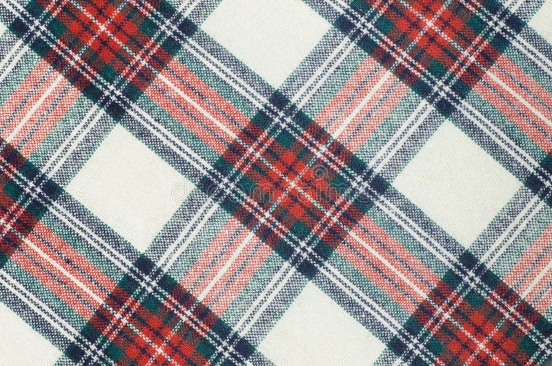 Woolen Checkered Fabric Texture Stock Photo - Image of texture, white ...