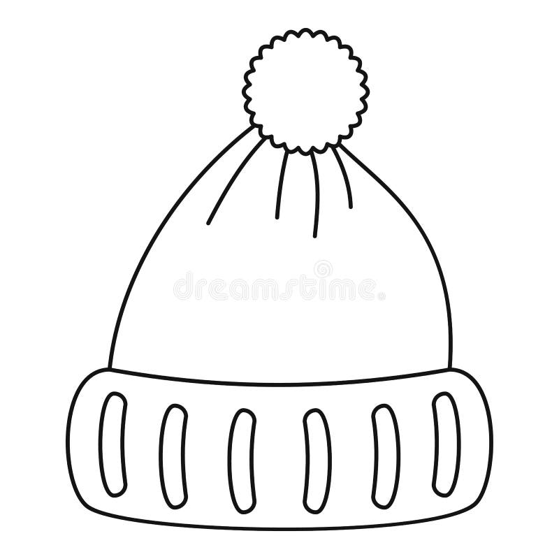 Woolen Hat Icon, Outline Style Stock Vector - Illustration of wear ...