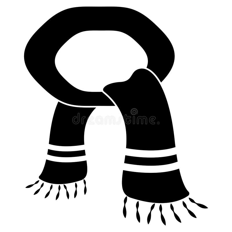 Woolen scarf silhouette stock vector. Illustration of cold - 103882366