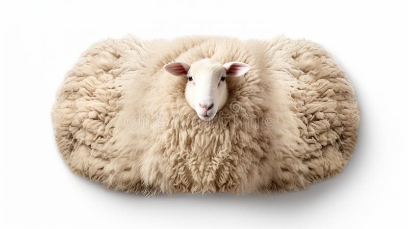 A Woolen Sheep Shaped Object with Soft Textures, Ideal for Nature and Animal-Themed Projects and ...