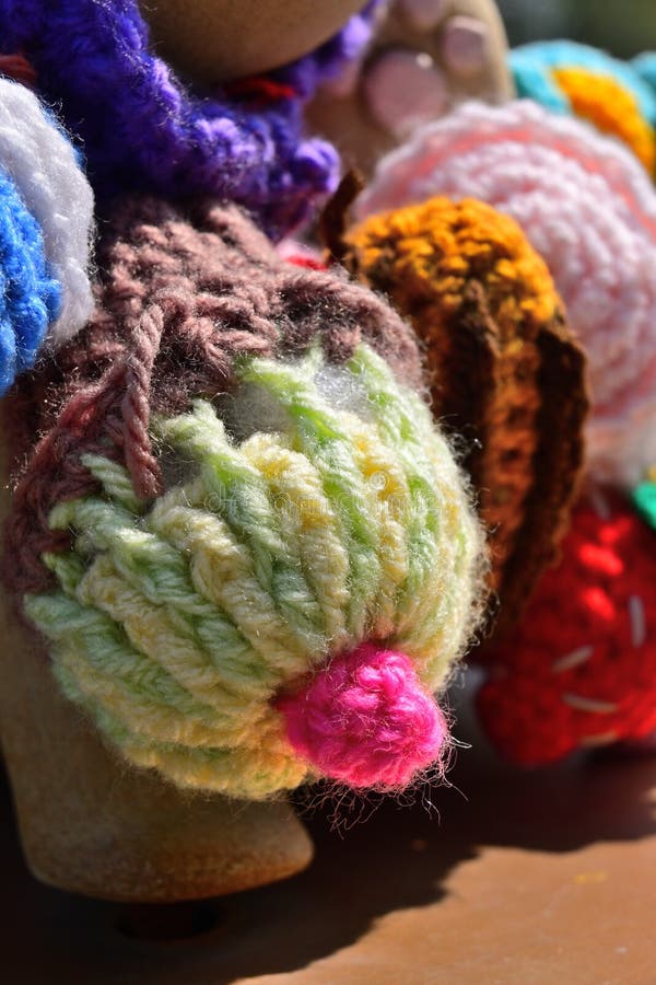 Woolen Stitch Crochet Toy Pattern Stock Image - Image of feet, cream ...