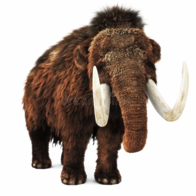Woolly Mammoth on an Isolated White Background. Stock Illustration ...