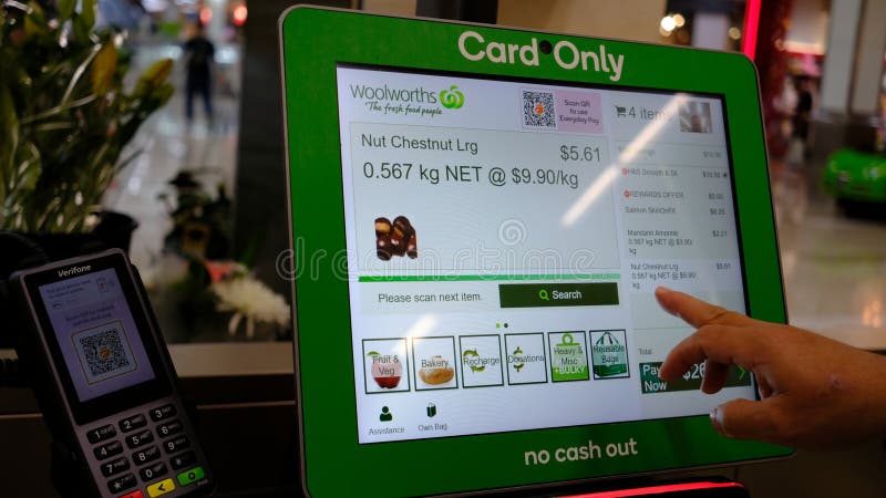 Woolworths Self Checkout Payment Machine. Editorial Photography - Image ...
