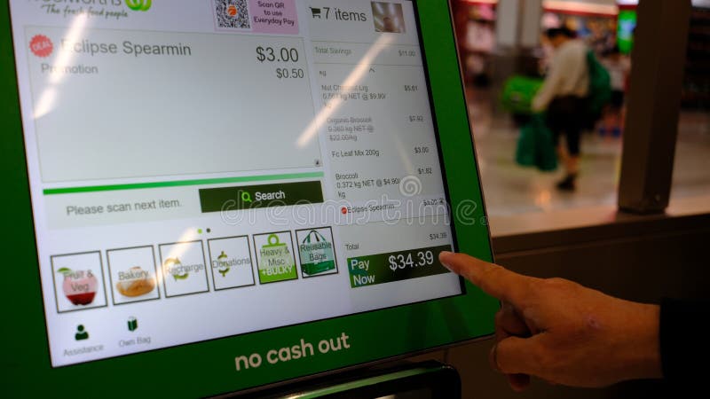 Woolworths Self Checkout Payment Machine. Editorial Photography - Image ...
