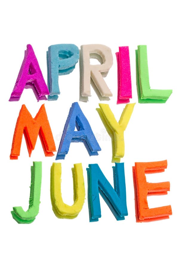 Woorden Van Plasticine (april, Mei, Juni) Stock Afbeelding - Image of ...