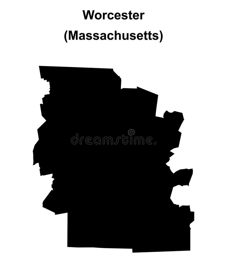 Worcester outline map stock vector. Illustration of county - 361605221