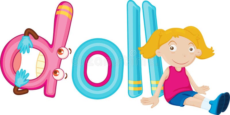 Word DOLL. Vector Decorative Zentangle Object Stock Vector ...