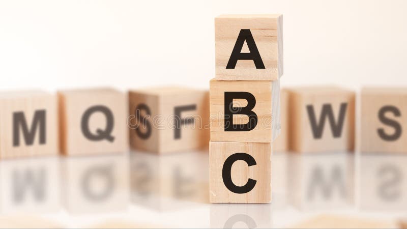 Word ABC from Wooden Blocks with Letters, Concept Stock Image - Image ...