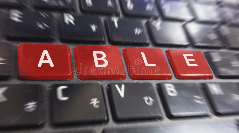 Word Ability on Keyboard Text Alphabet Enter Red Focus Stock Image ...